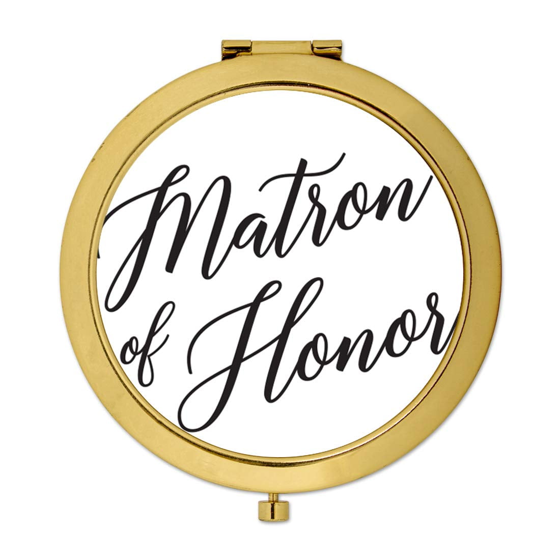Koyal Wholesale Gold Compact Mirror Matron of Honor Wedding Gift, White ...