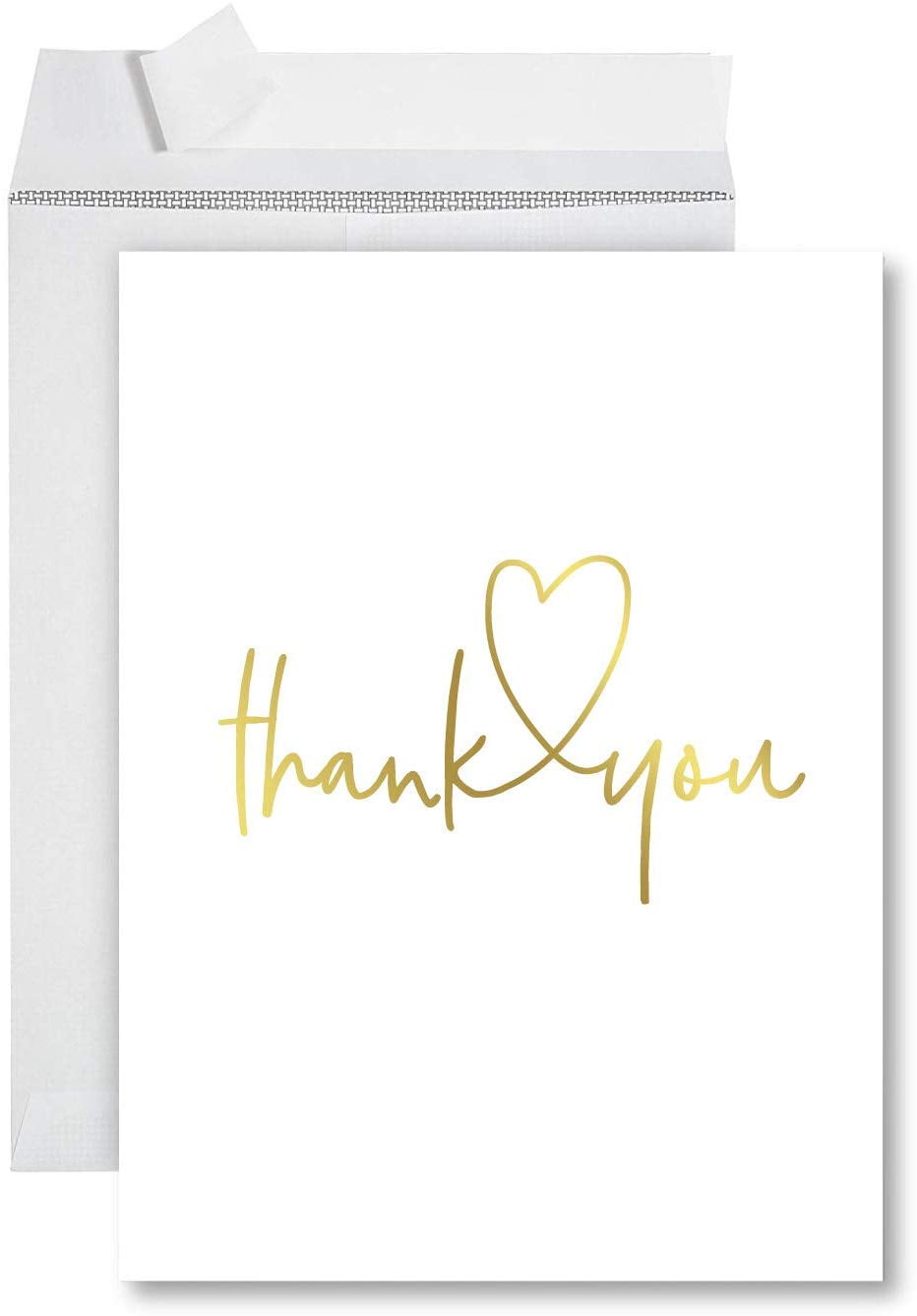 Koyal Wholesale Gold Heart Big Jumbo Thank You Greeting Card with ...