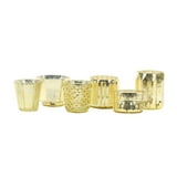 Koyal Wholesale Gold Mixed Glass Candle Holders, 6-Pack, Mismatched ...