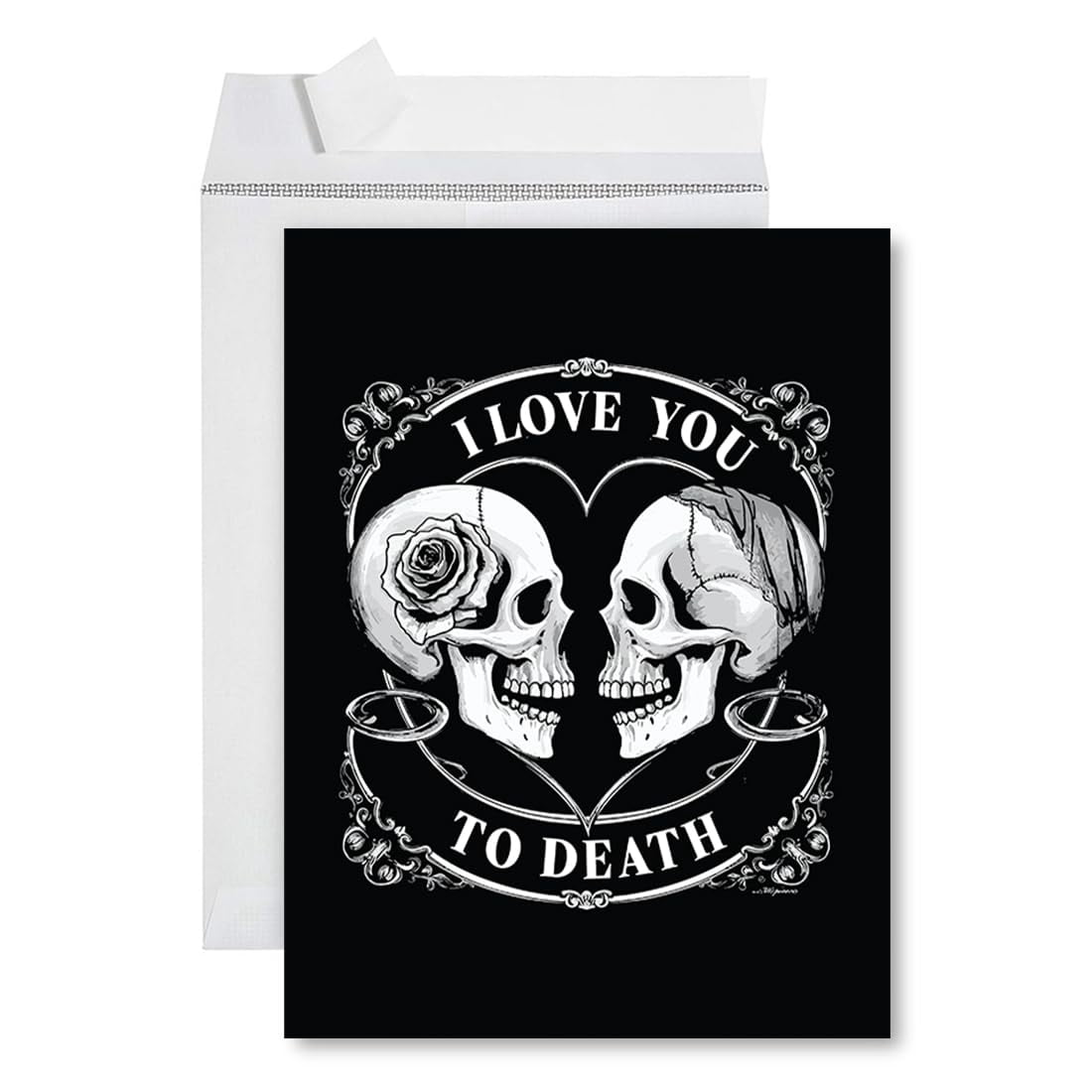 Koyal Wholesale Goth Giant Valentine Jumbo Card Love You To Death Skull ...
