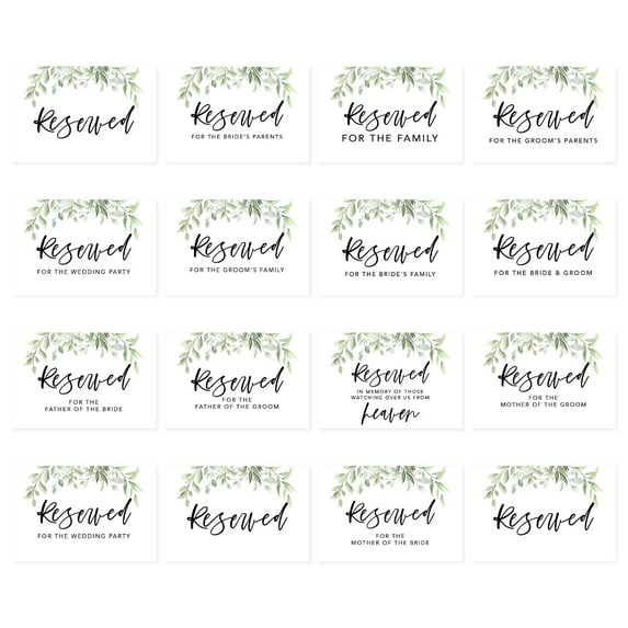 Koyal Wholesale Greenery Foliage Table Reserved Signs for Wedding ...