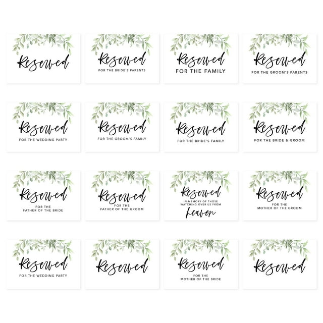Koyal Wholesale Greenery Foliage Table Reserved Signs for Wedding ...