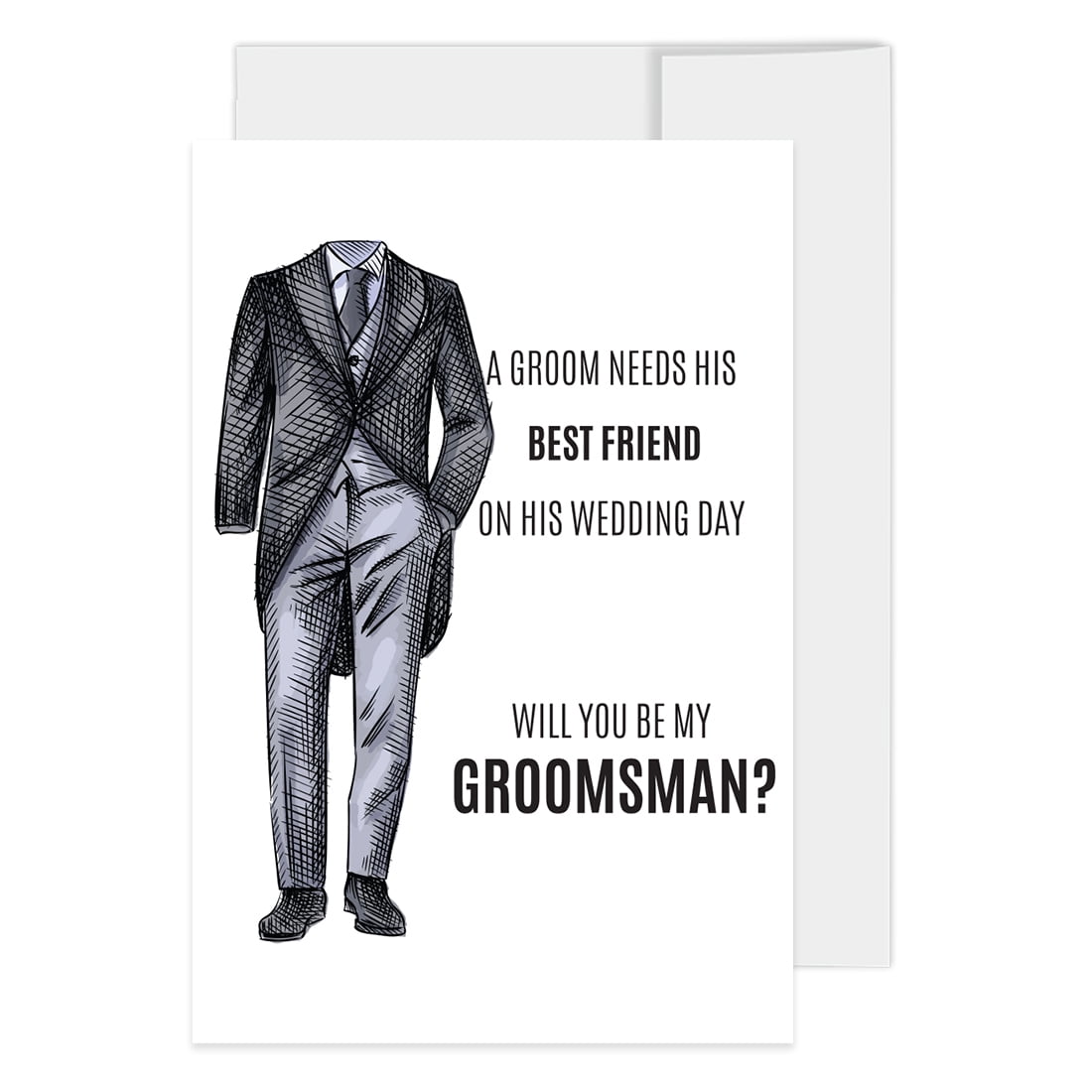 Koyal Wholesale Groomsmen Proposal Cards with Envelopes, Set of 16 A ...