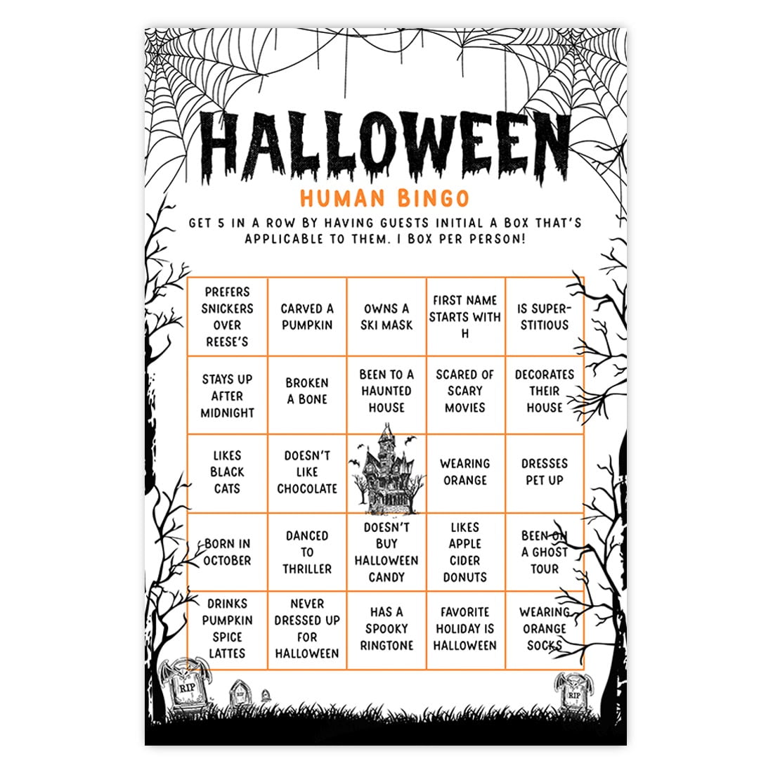 Koyal Wholesale Halloween Party Bingo Game Cards for Halloween Contest ...