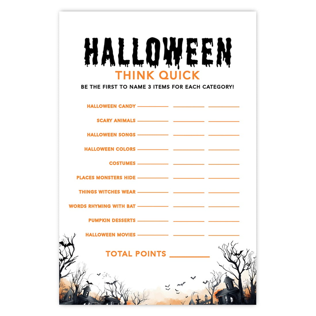 Koyal Wholesale Halloween Party Think Quick Game Cards for Fun ...