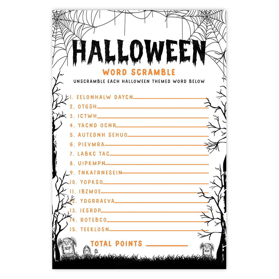 Koyal Wholesale Halloween Party Word Scramble Game Cards for Halloween ...