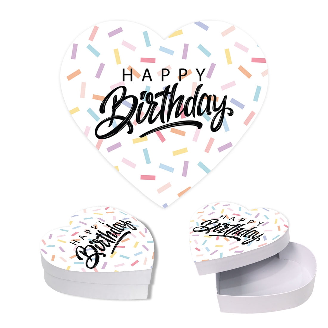 Koyal Wholesale Happy Birthday Heart Shaped Gift Box with Lid, Reusable ...