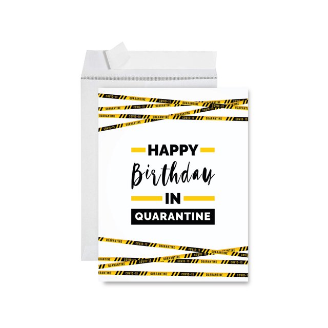 Koyal Wholesale Happy Birthday Quarantine Jumbo Card, Happy Birthday In Quarantine, Caution Tape ...