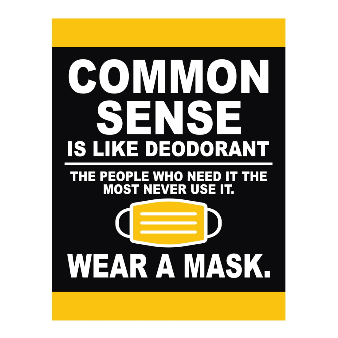 Koyal Wholesale Humorous Face Mask Required, Common Sense Is Like ...