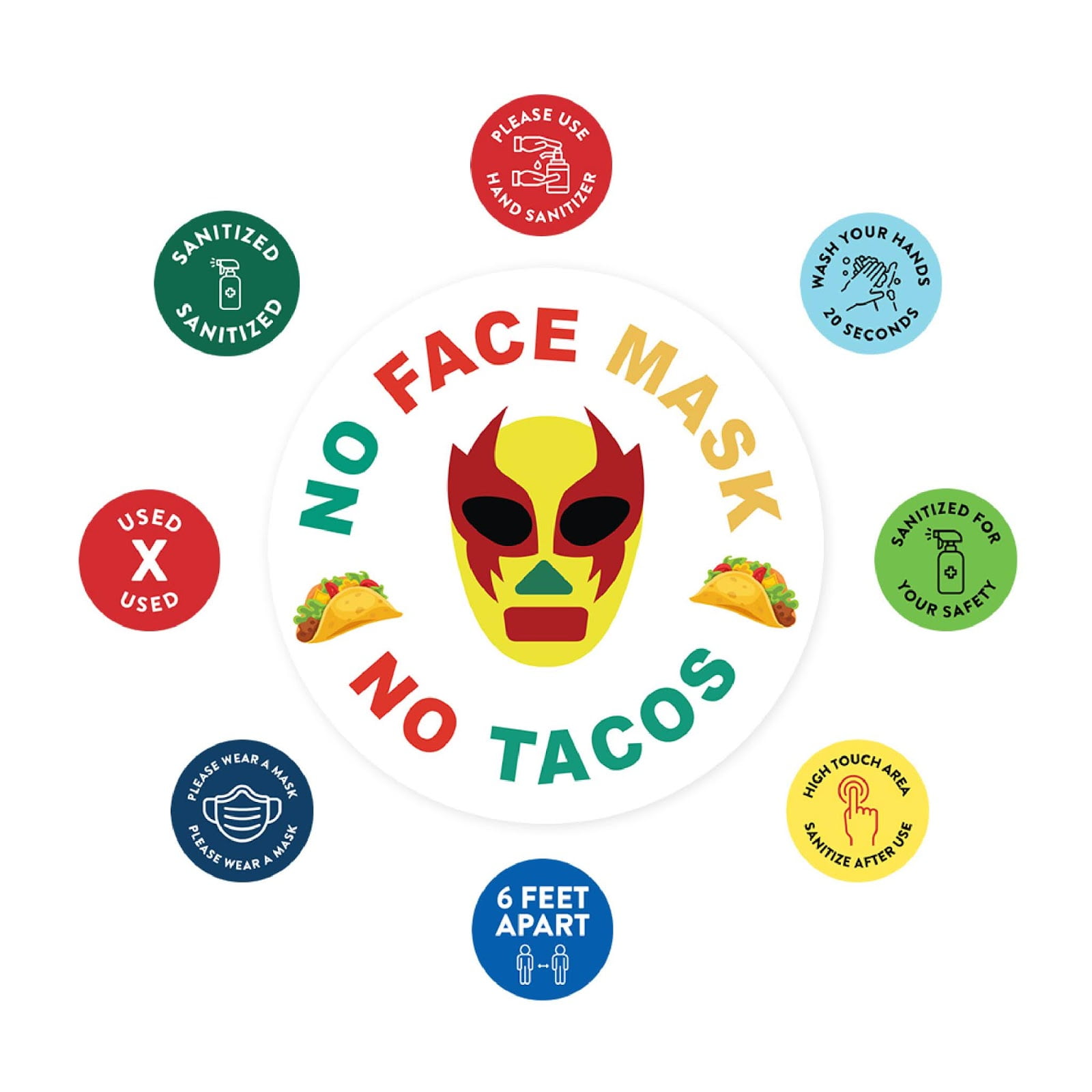 Koyal Wholesale Humorous Face Mask Required, No Face Mask, No Tacos ...
