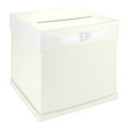 Koyal Wholesale Ivory Wedding Card Box with Slot, White Satin Ribbon ...
