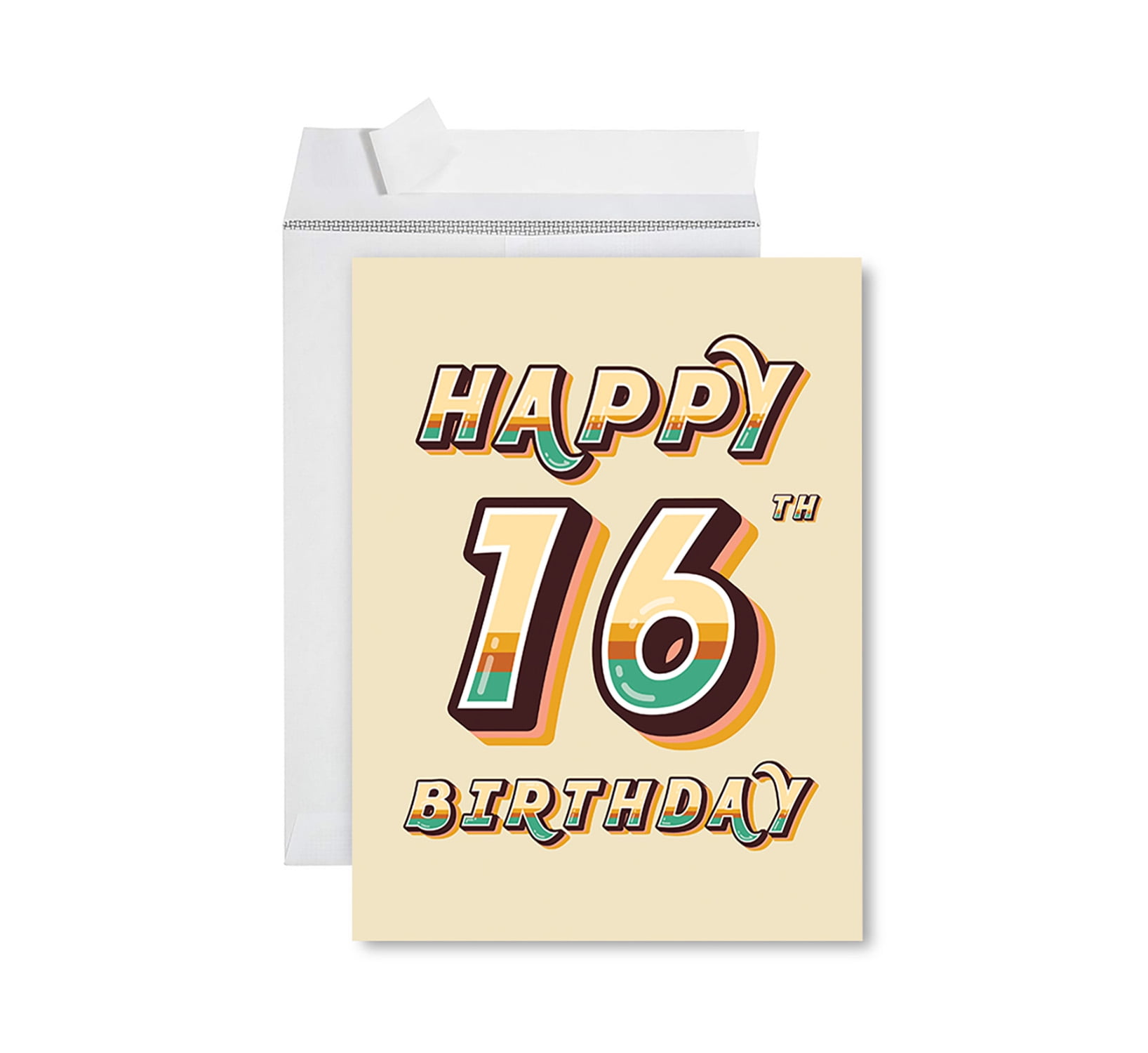 Koyal Wholesale Jumbo Happy Birthday Card with Envelope, Retro 70s ...
