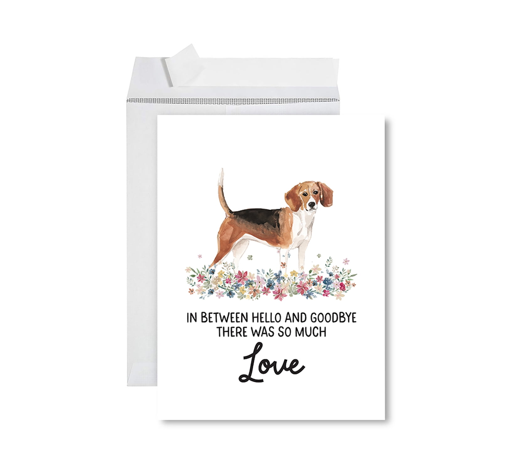 Koyal Wholesale Jumbo Pet Sympathy Card with Envelope, Beagle, Dog ...
