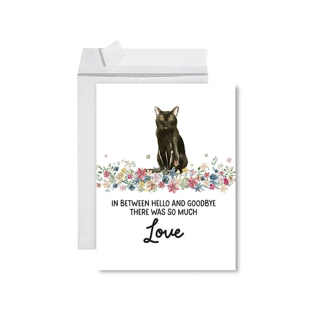 Koyal Wholesale Jumbo Pet Sympathy Card with Envelope, Bombay Cat, Loss ...