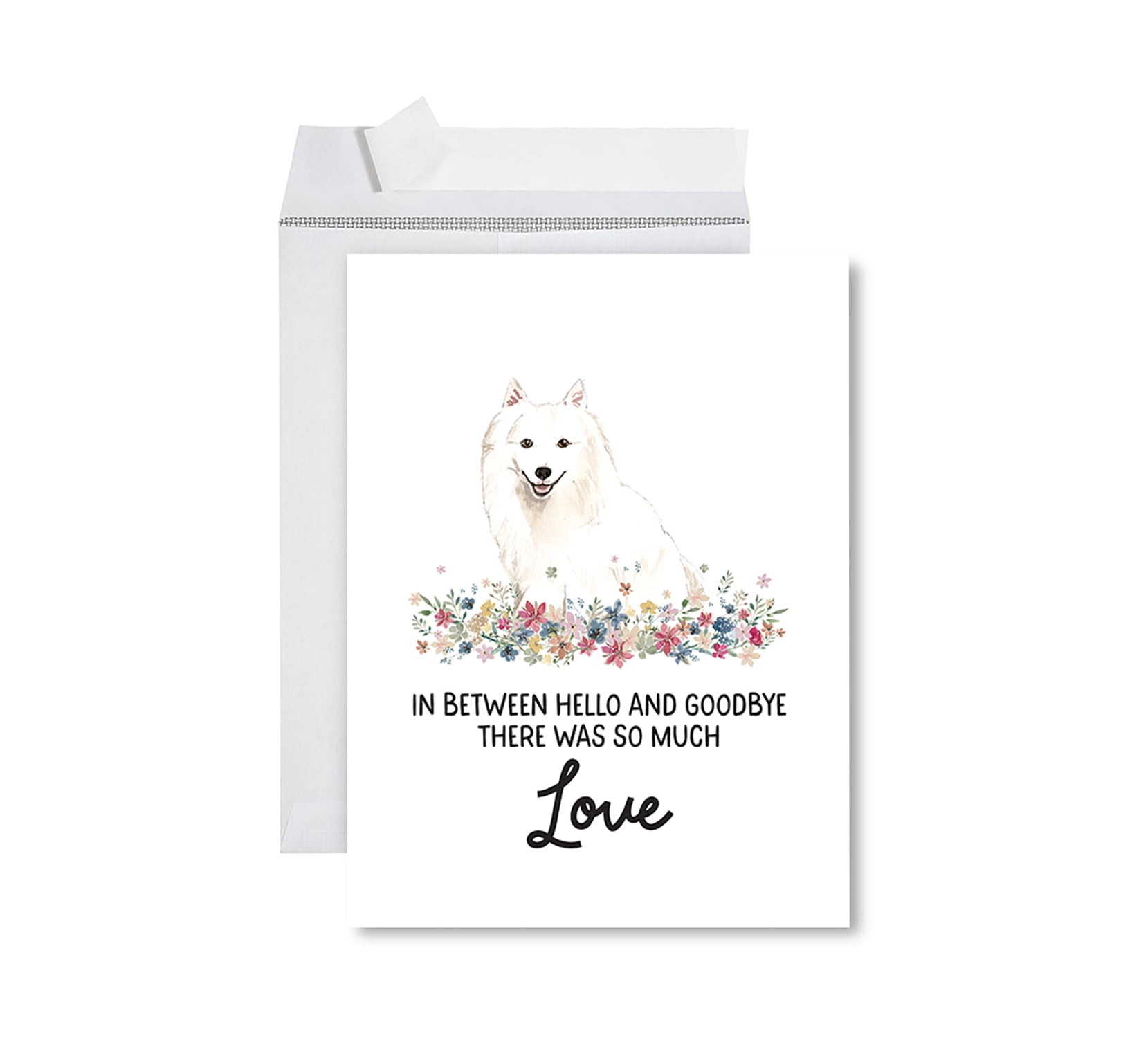 Koyal Wholesale Jumbo Pet Sympathy Card with Envelope, Japanese Spitz ...