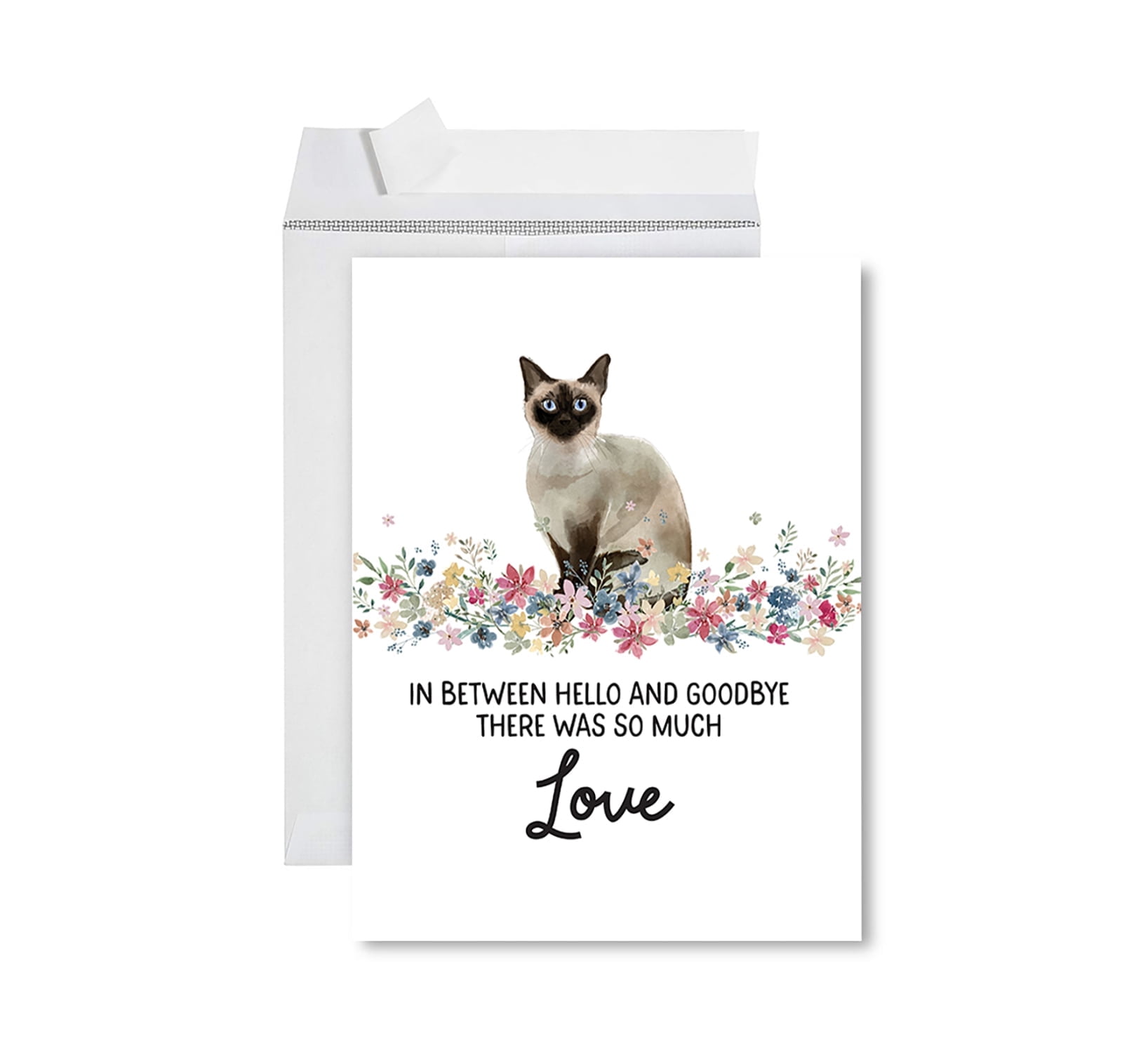 Koyal Wholesale Jumbo Pet Sympathy Card with Envelope, Siamese Cat Loss ...