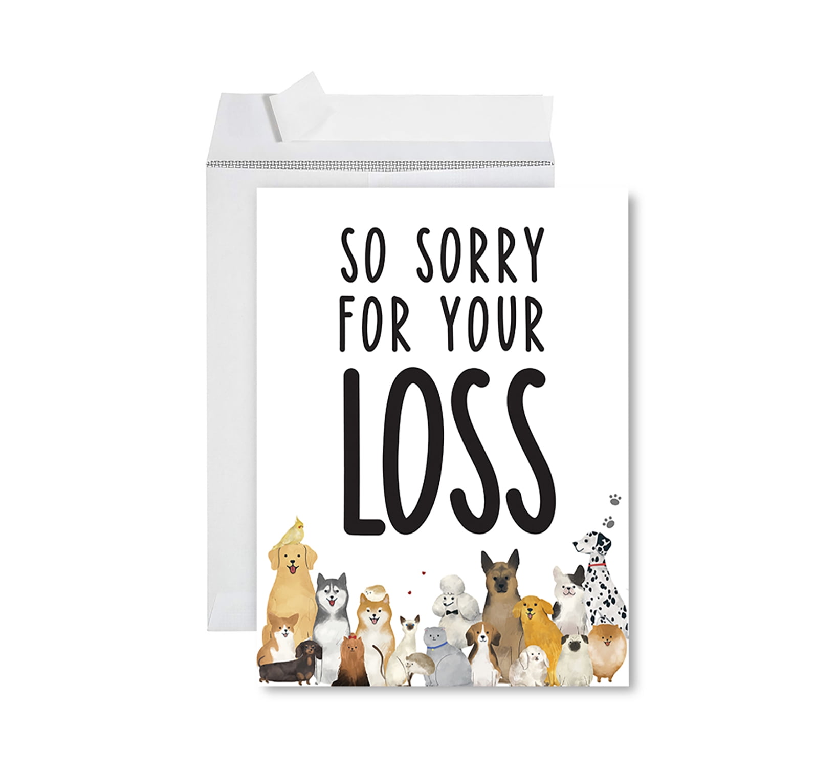 Koyal Wholesale Jumbo Pet Sympathy Card with Envelope, So Sorry For ...