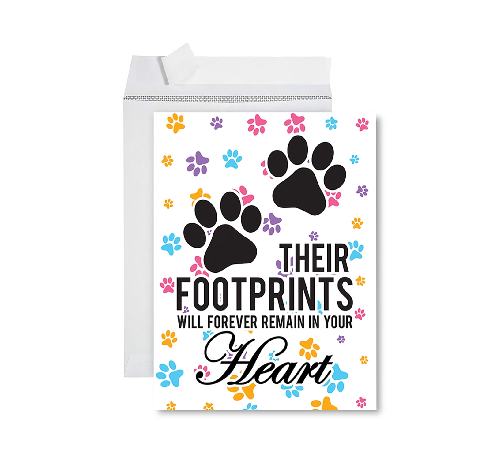 Koyal Wholesale Jumbo Pet Sympathy Card with Envelope,Their Footprints ...