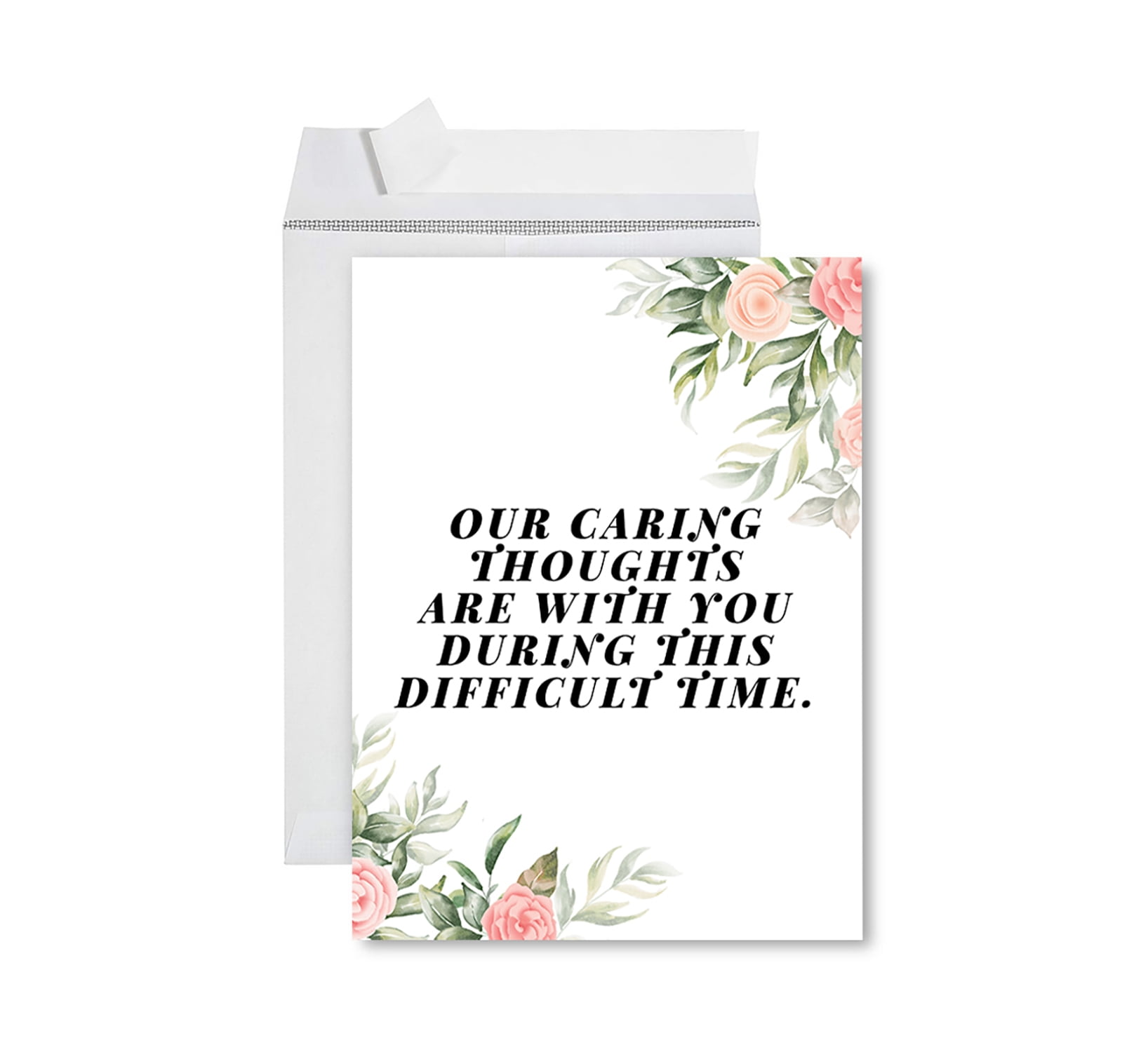 Koyal Wholesale Jumbo Sympathy Card with Envelope, Caring Thoughts Are ...