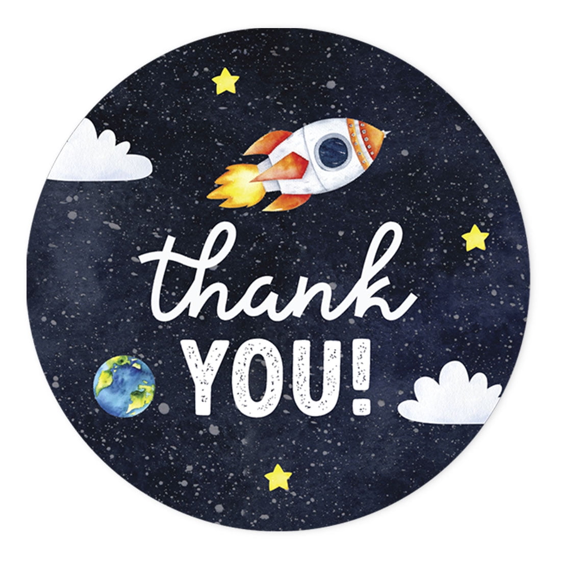 Koyal Wholesale Kids Party Favor Thank You Stickers, Round Outer Space ...