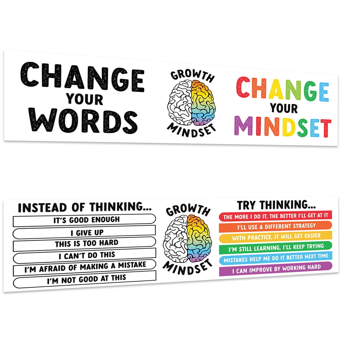 Koyal Wholesale Large Growth Mindset Classroom Banner Poster Sign for ...