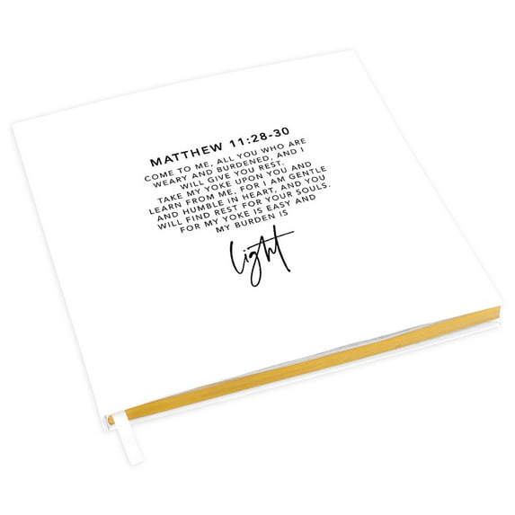 Koyal Wholesale Memorial Biblical Guestbook with Gold Accents, Bible ...