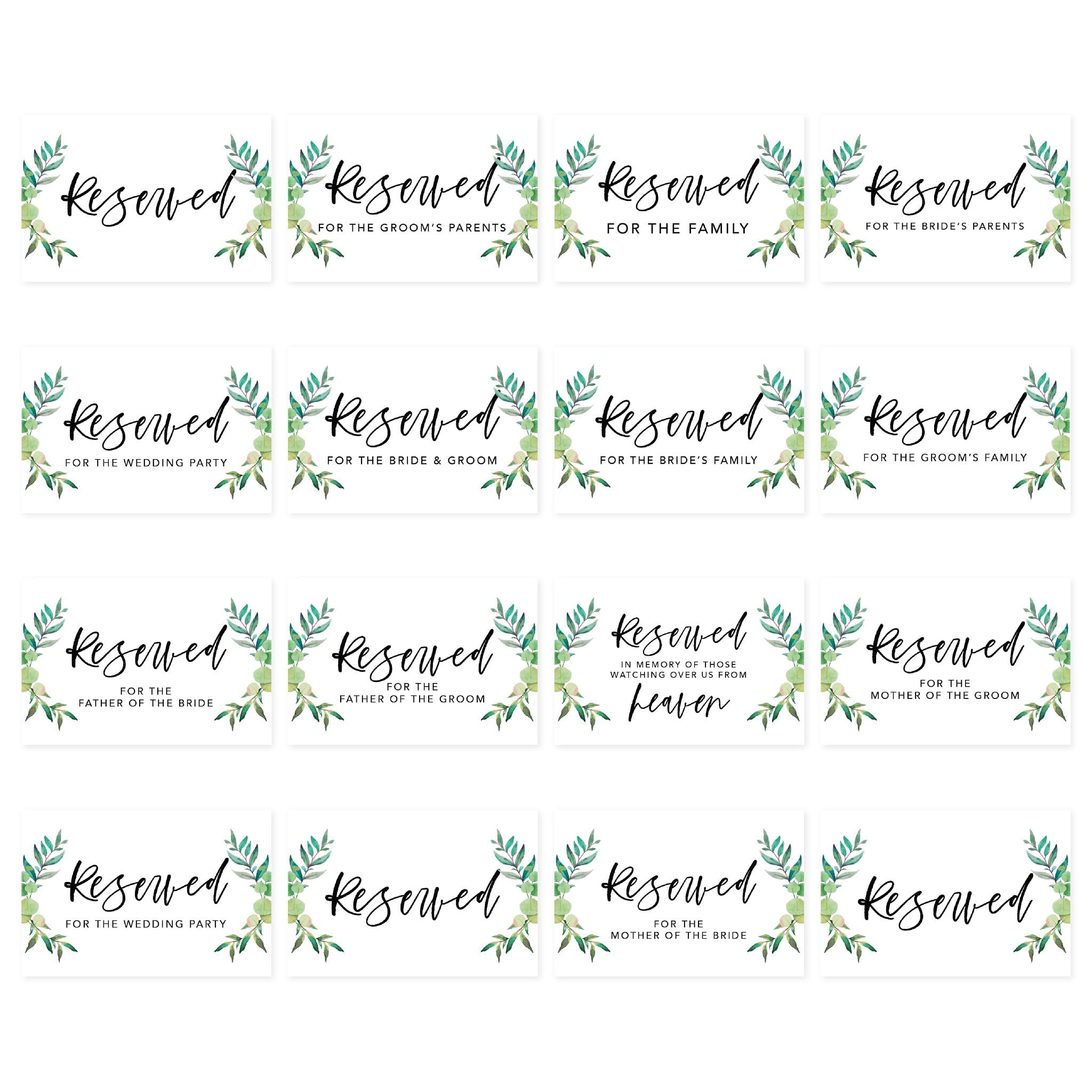 Koyal Wholesale Minimal Leaves Table Reserved Signs for Wedding ...