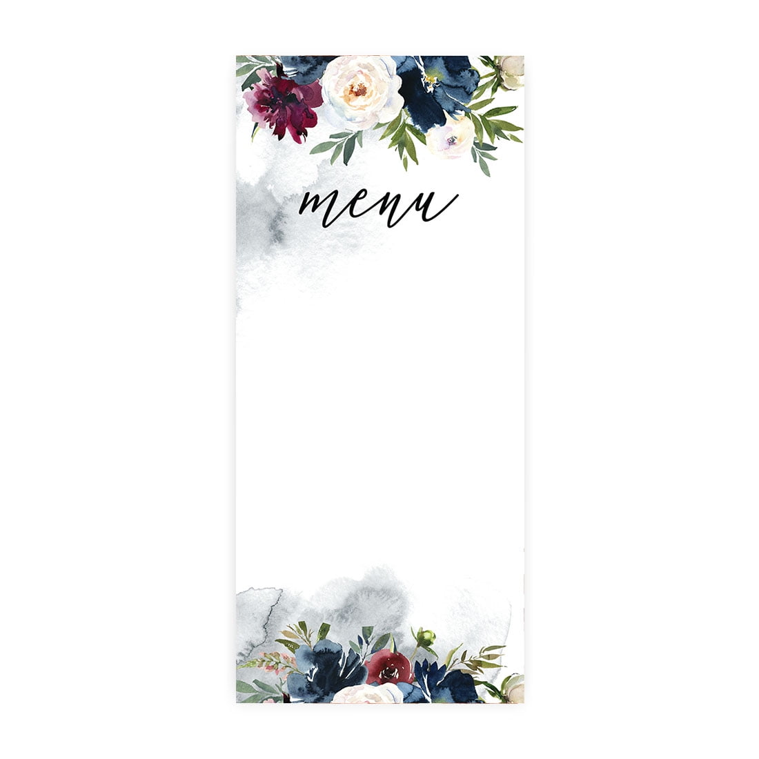 Koyal Wholesale Modern Rustic Florals Printable Wedding Paper Menu ...
