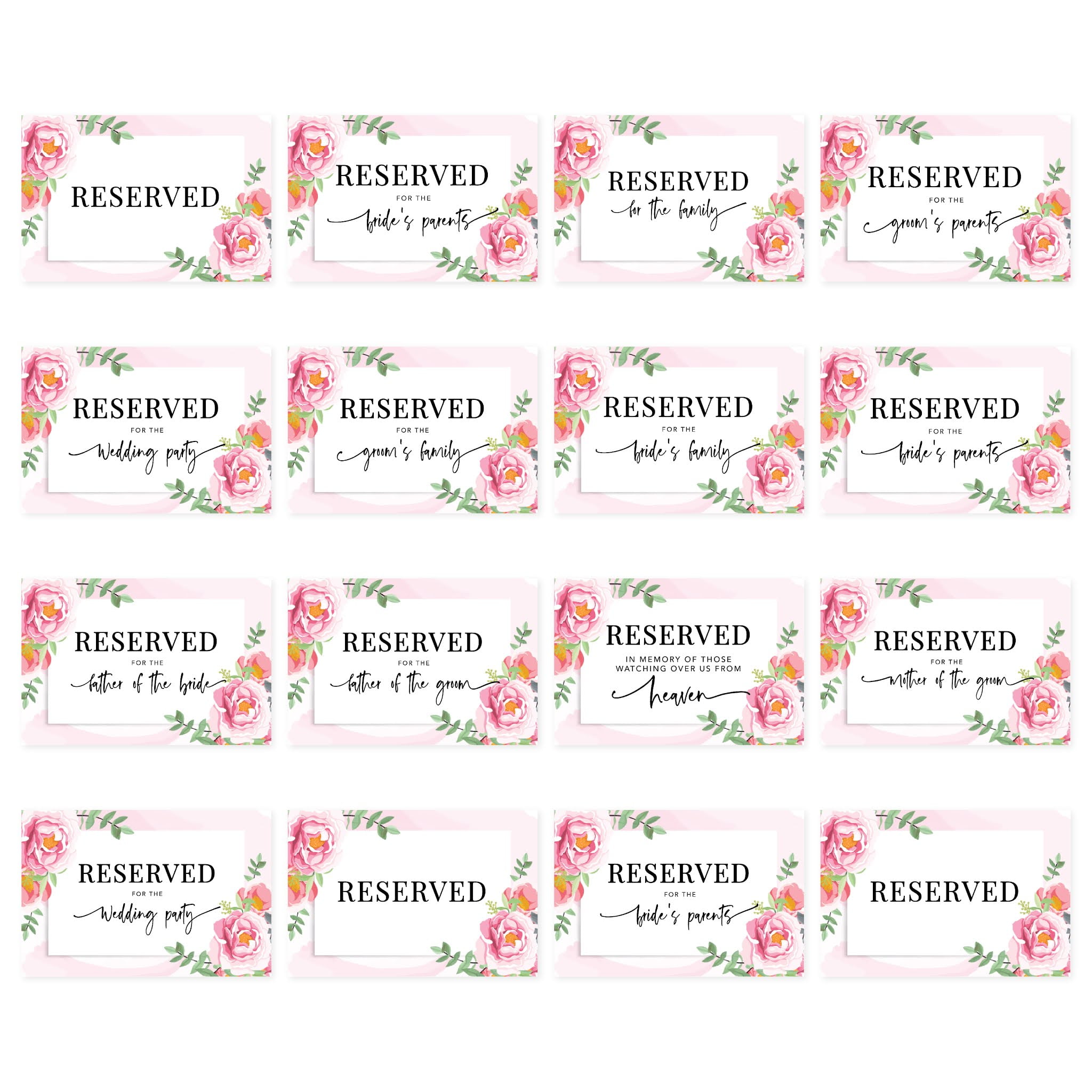 Koyal Wholesale Pink Roses Table Reserved Signs for Wedding Reception ...