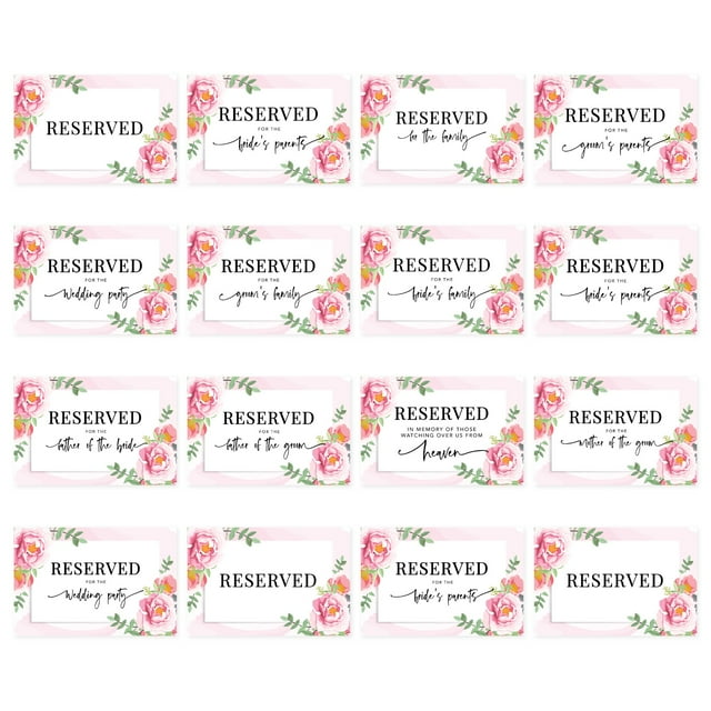 Koyal Wholesale Pink Roses Table Reserved Signs for Wedding Reception ...