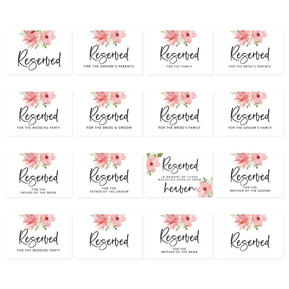Koyal Wholesale Pink Spring Florals Table Reserved Signs for Wedding ...
