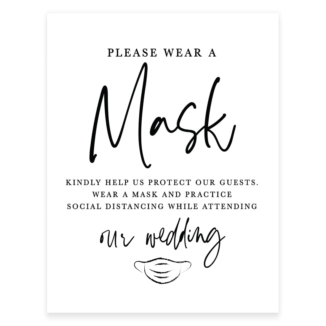 Koyal Wholesale Please Wear A Mask, Formal Black and White Print With ...