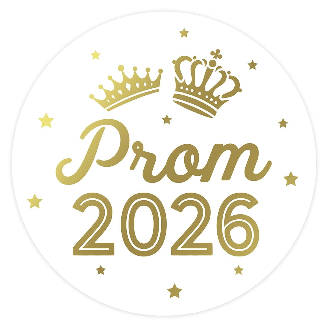 Koyal Wholesale Prom Night Round Stickers Gold, 2" Envelope Seal Prom ...