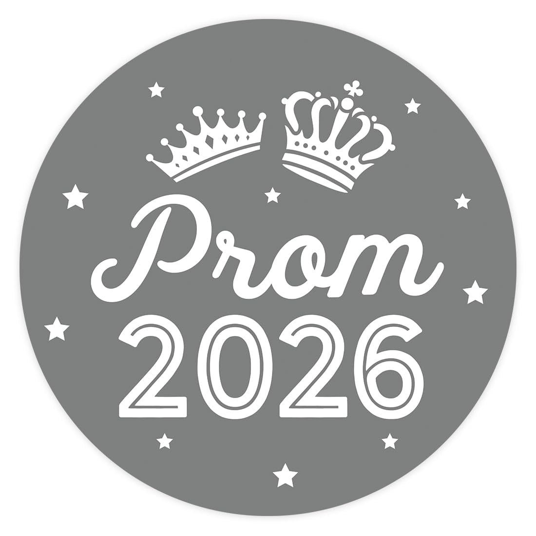 Koyal Wholesale Prom Night Round Stickers Gray, 2" Envelope Seal Prom ...