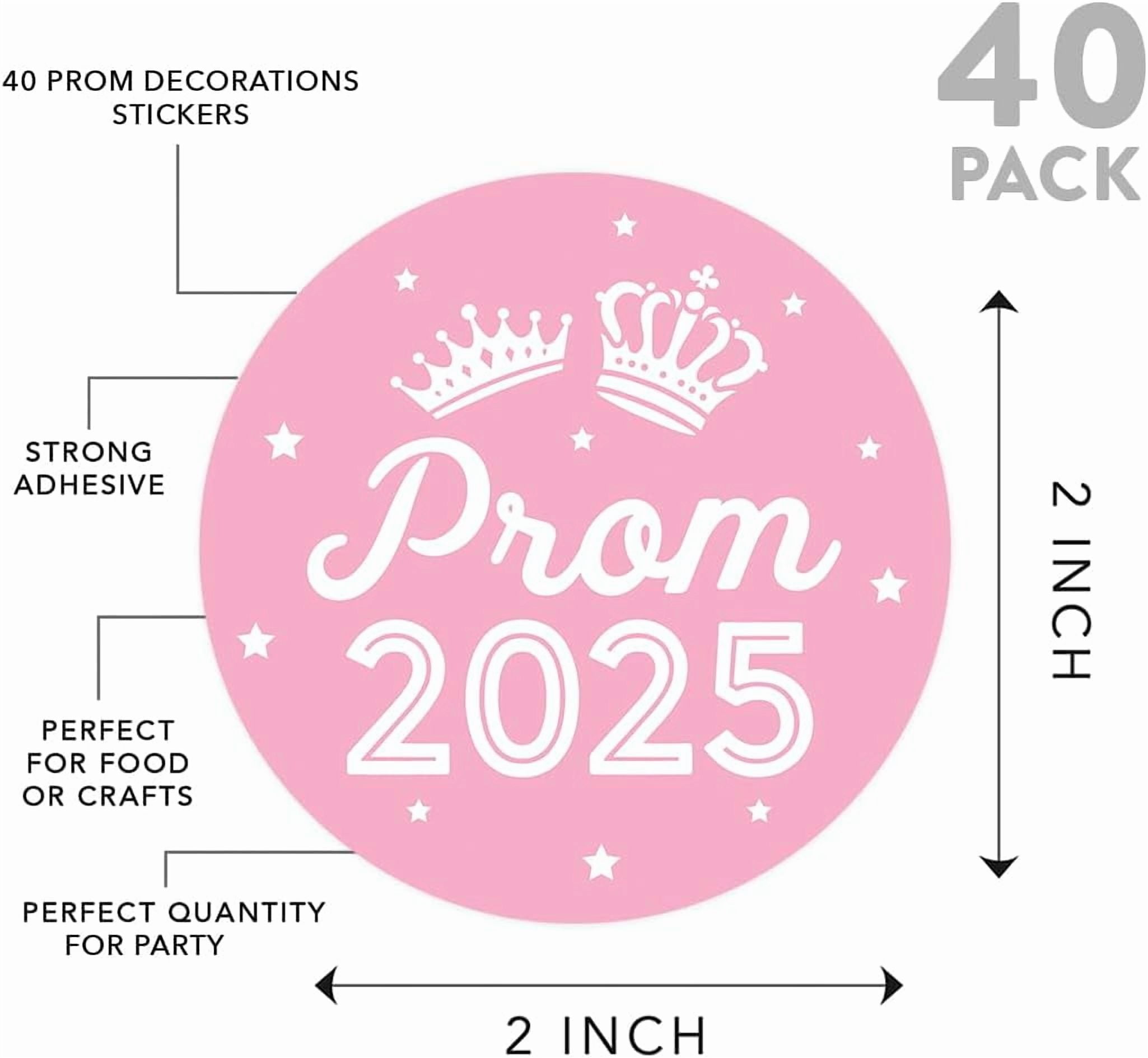 Koyal Wholesale Prom Night Round Stickers Pink, 2" Envelope Seal Prom ...