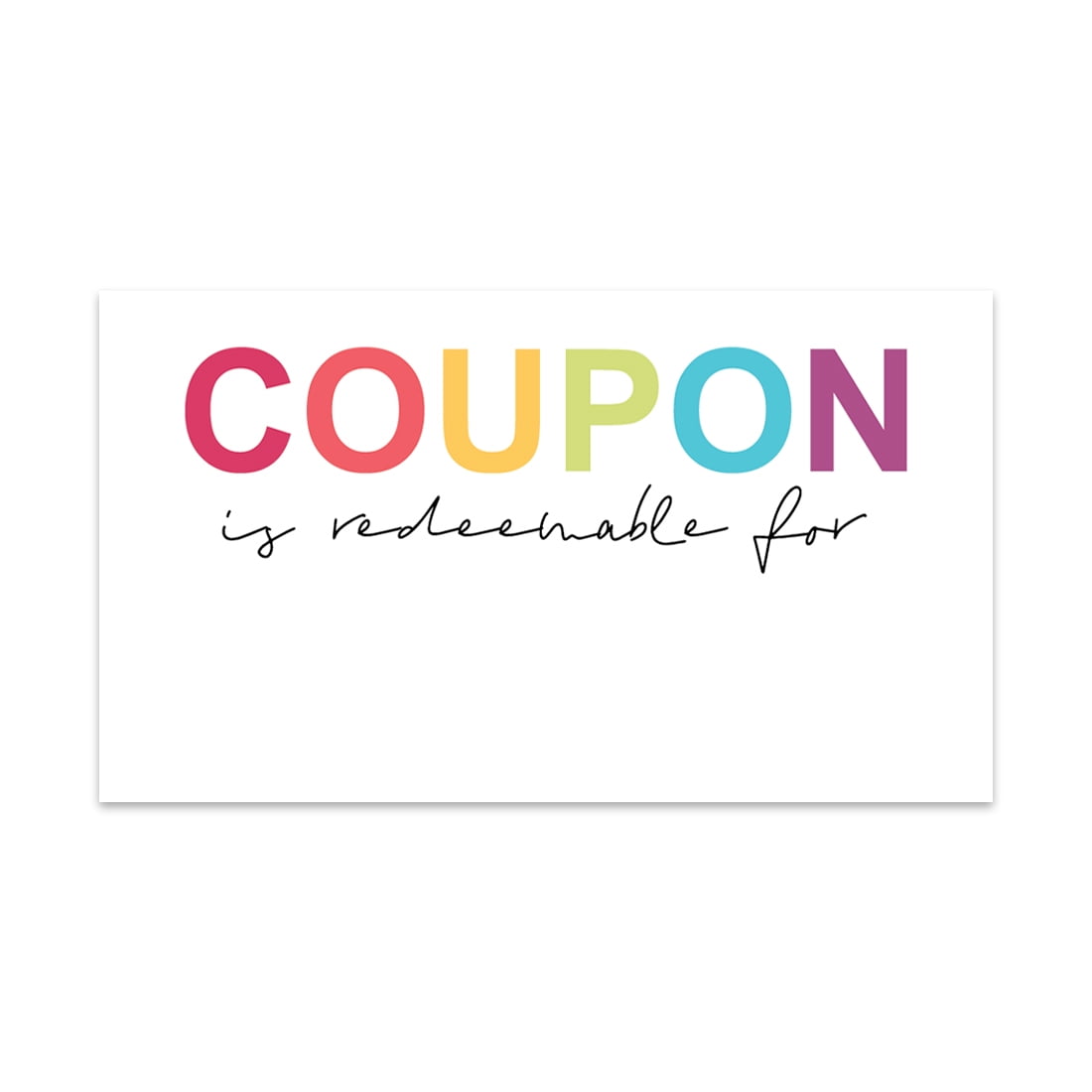 Koyal Wholesale Rainbow Font Blank Coupon Is Redeemable For Voucher ...