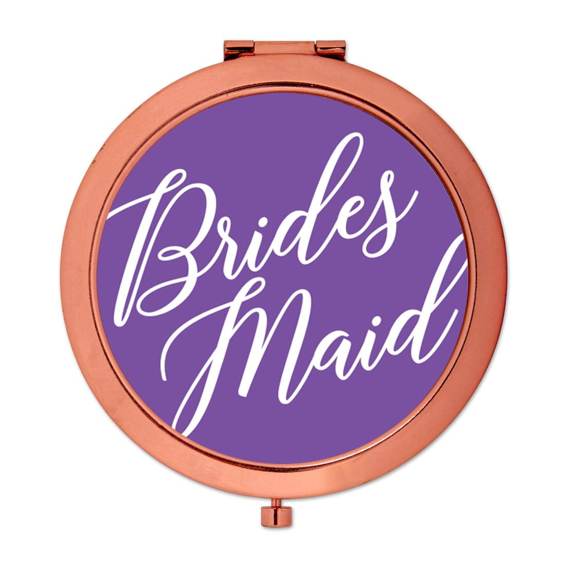 Koyal Wholesale Rose Gold Compact Mirror Bridesmaid Wedding T Royal Purple 1 Pack