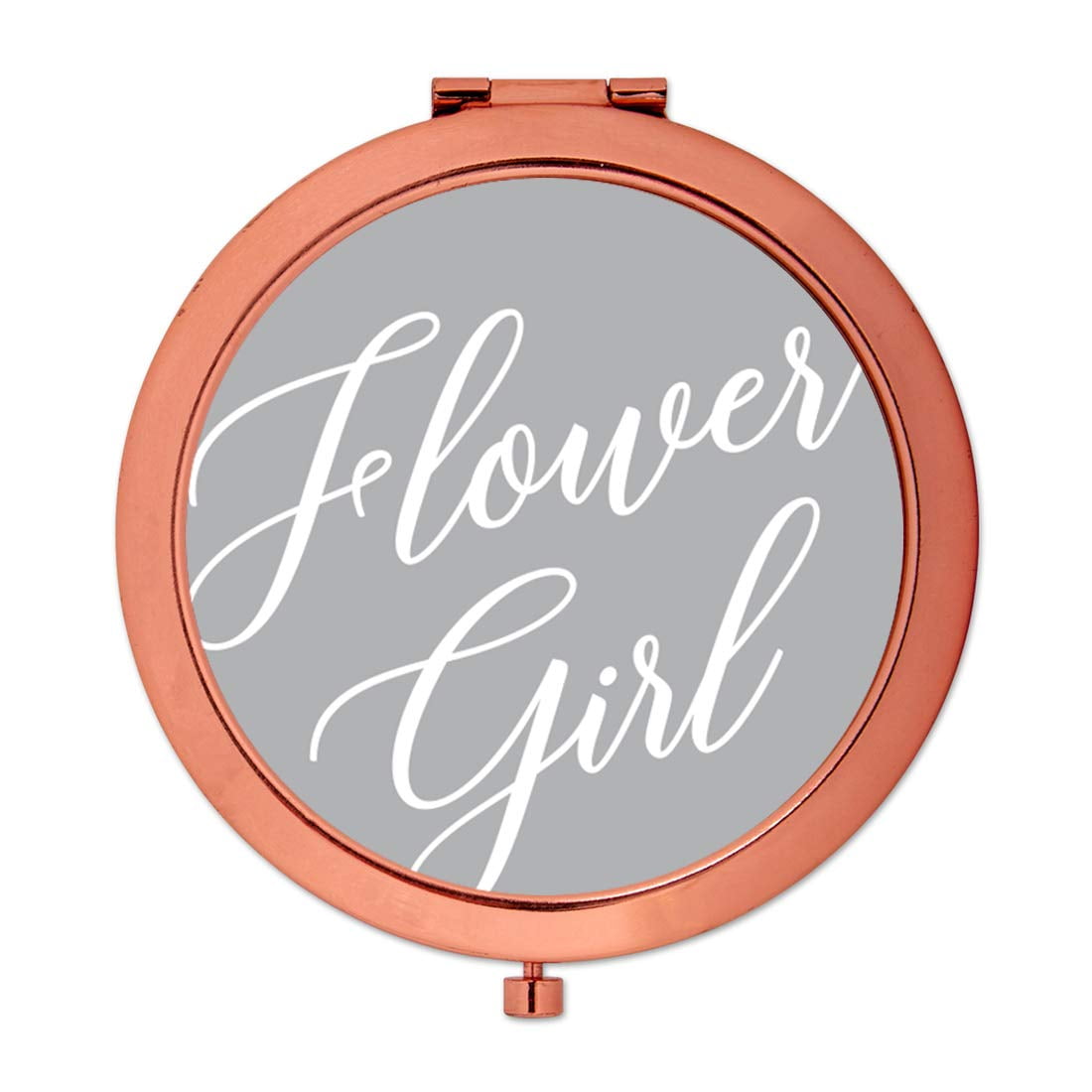 Koyal Wholesale Rose Gold Compact Mirror Flower Girl Wedding Gift, Gray ...