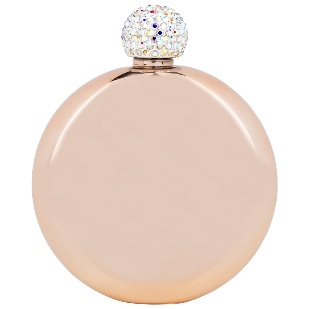 Koyal Wholesale Rose Gold Round Flasks with Rhinestone Lid for ...