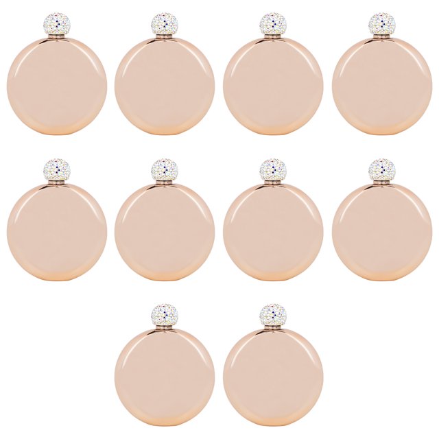 Koyal Wholesale Rose Gold Round Flasks with Rhinestone Lid for ...