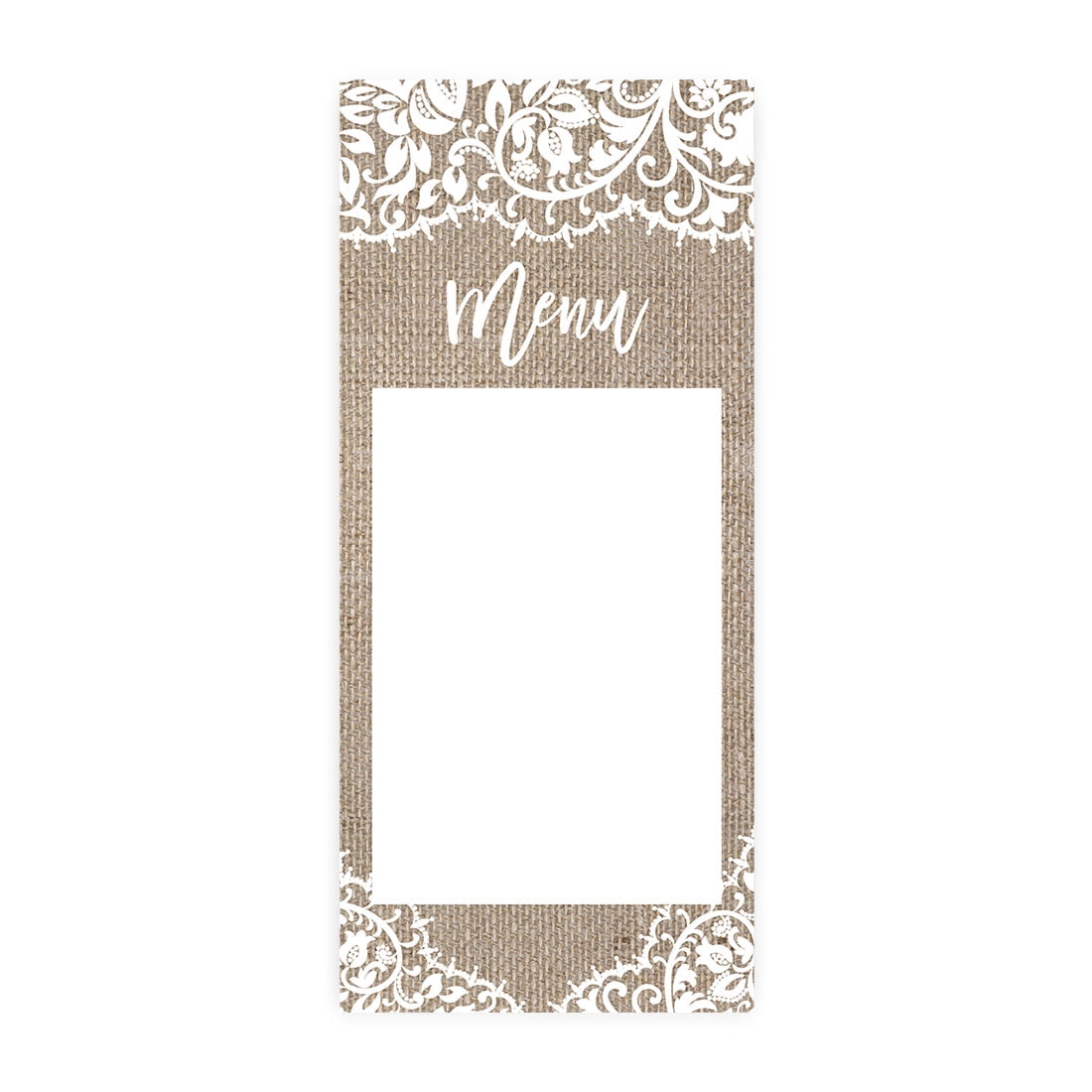 Koyal Wholesale Rustic Burlap and Lace Printable Wedding Paper Menu ...