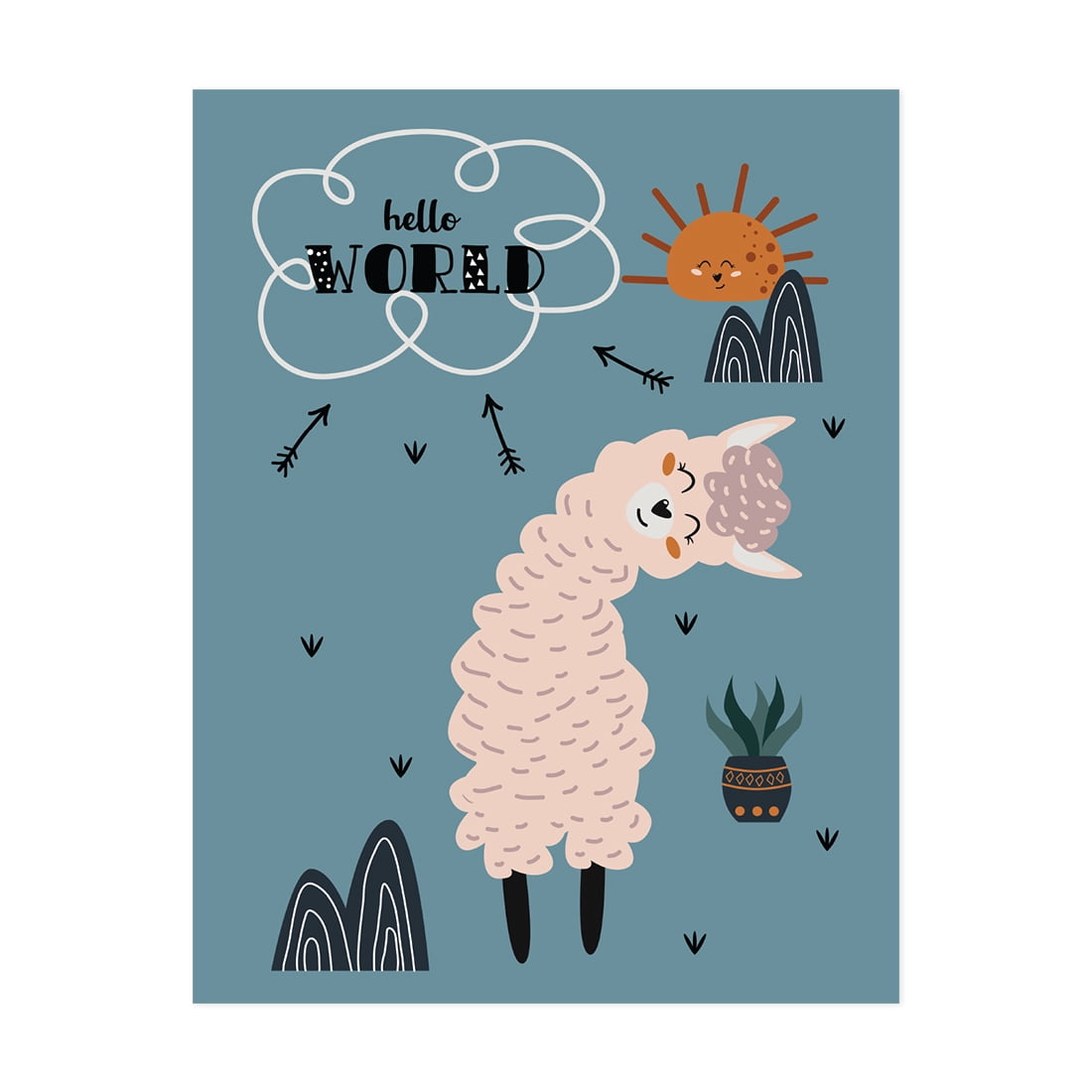 Koyal Wholesale Scandinavian Hello Llama Kids Wall Art Collection ...
