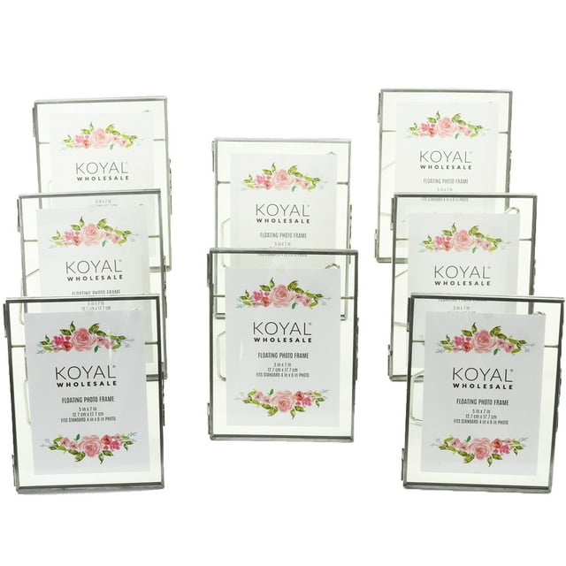 Koyal Wholesale Silver Pressed Glass Floating Photo Frames 5 x 7 Inch ... Koyal Wholesale Silver Pressed Glass Floating Photo Frames 5 x 7 Inch ...