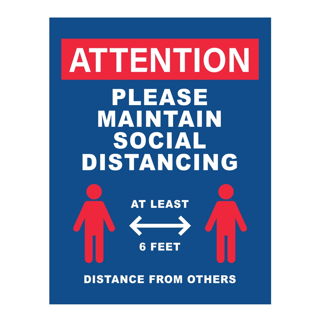 Koyal Wholesale Social Distancing 6 Feet Apart Stickers Decal Attention ...