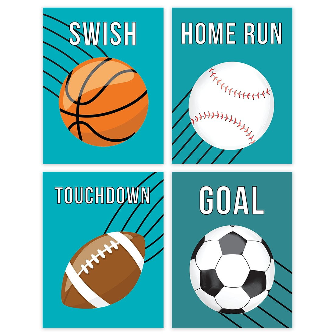 Koyal Wholesale Sports Themed Boys Nursery Kids Room Unframed Wall Art ...