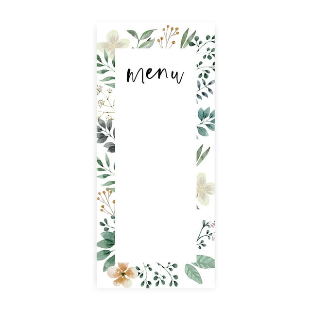Koyal Wholesale Spring Greenery Florals Printable Wedding Paper Menu ...