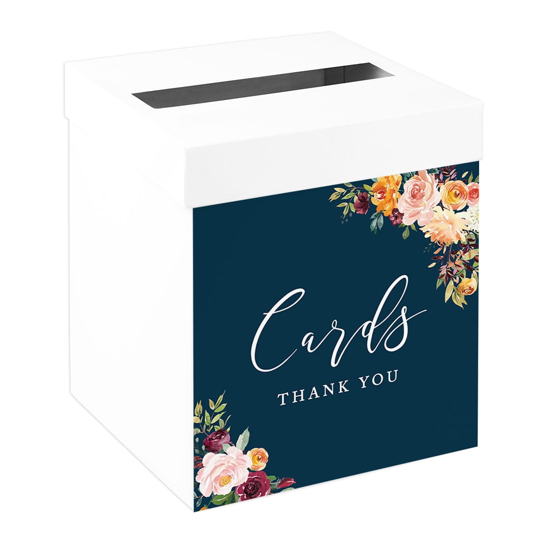 Koyal Wholesale Sturdy White Wedding Day Card Box Navy Blue Fall ...