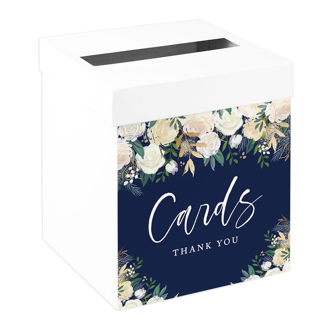 Koyal Wholesale Sturdy White Wedding Day Card Box Navy Blue with Cream ...