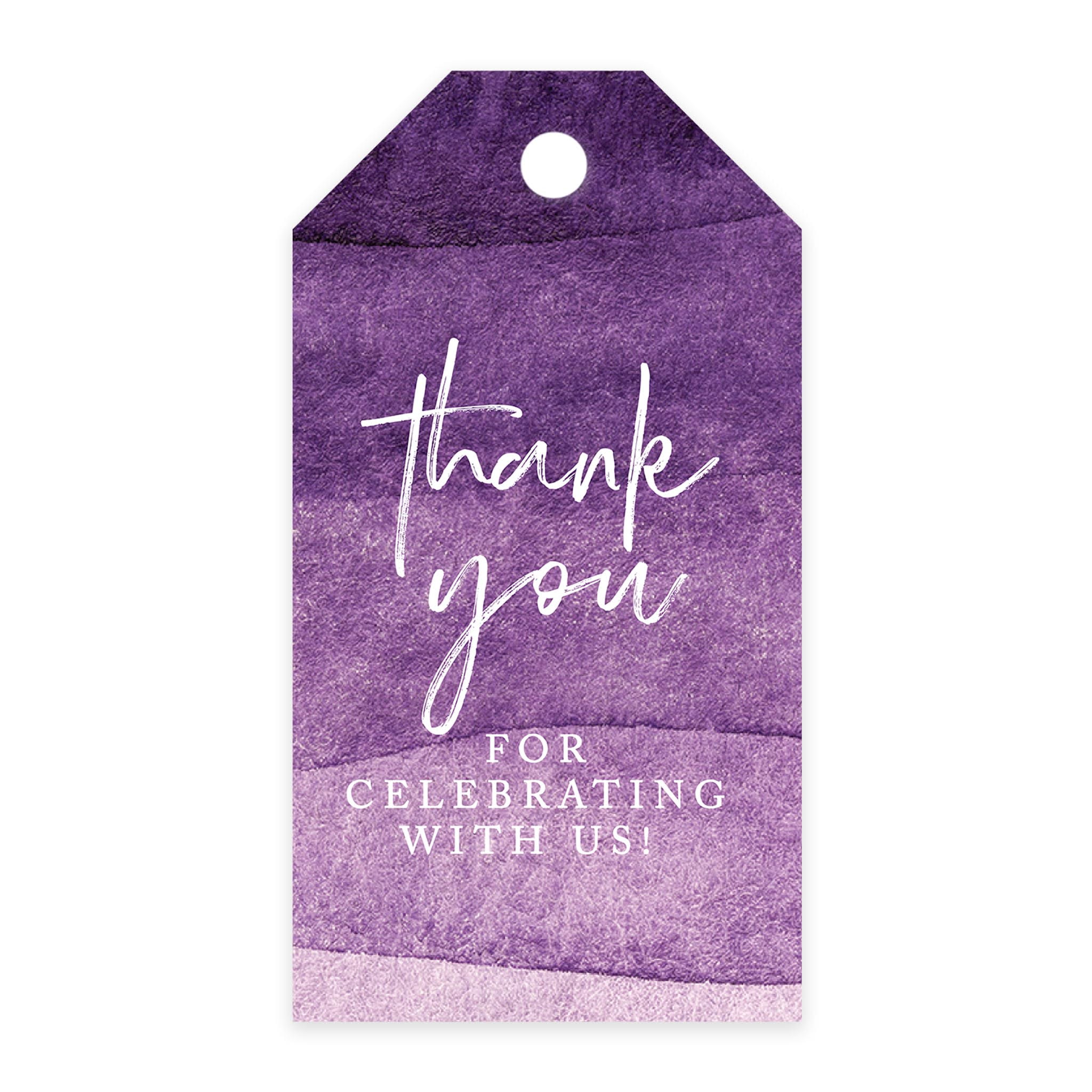 Koyal Wholesale Thank You For Celebrating With Us Favor Tags Purple ...