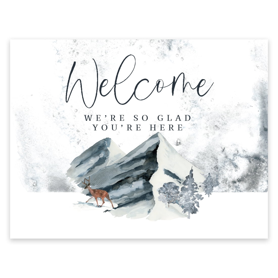 Koyal Wholesale Unframed Winter Snowy Woodland Forest Watercolor Party ...
